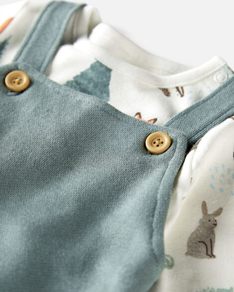 Baby Organic Cotton Overalls Set in Woodland Animals - Little Planet ...