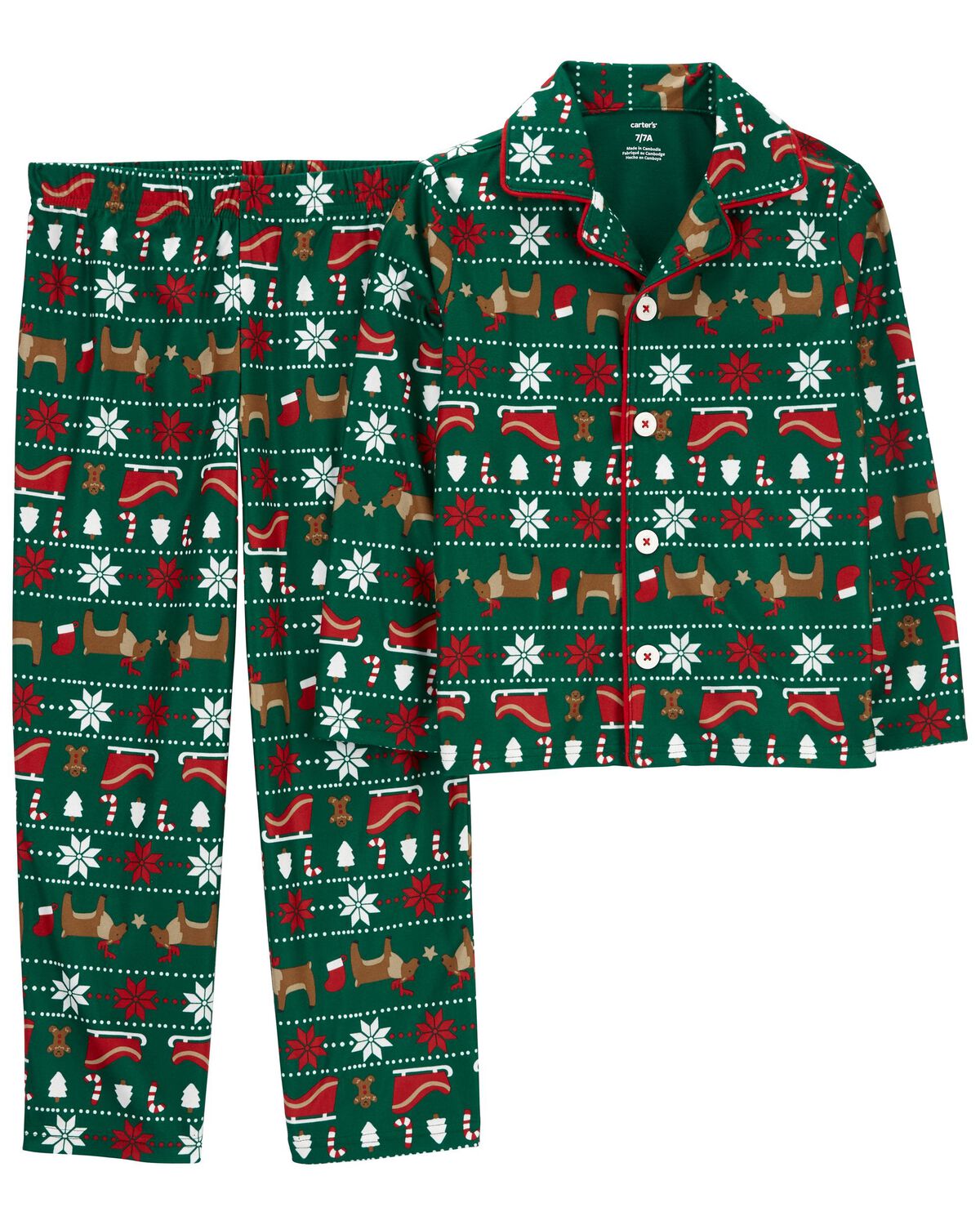 Kid 2-Piece Fair Isle Fleece Coat-Style Pajamas - Carter's | Carter's