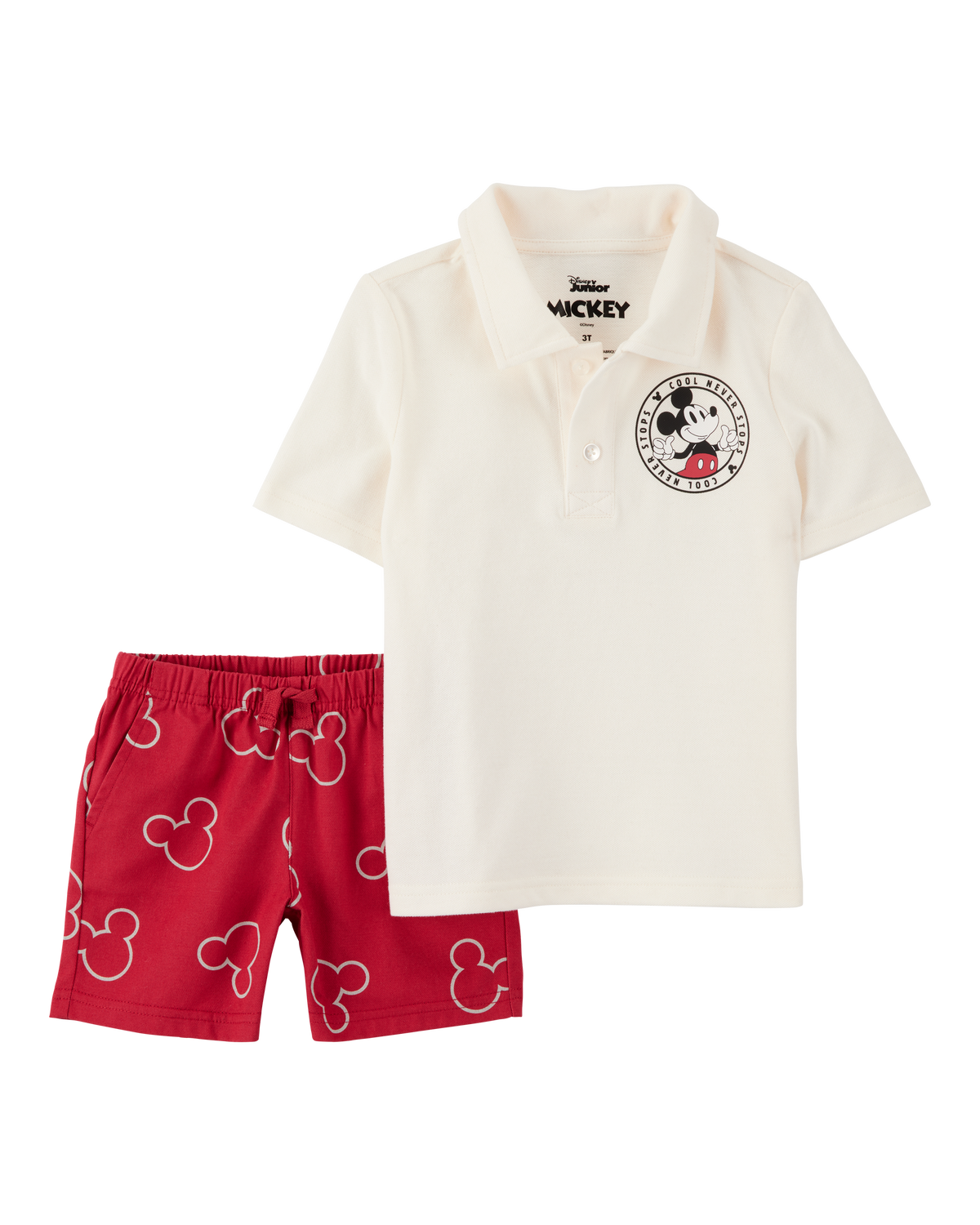 Toddler 2-Piece Mickey Mouse Polo Shirt & Short Set - Heather/Red ...