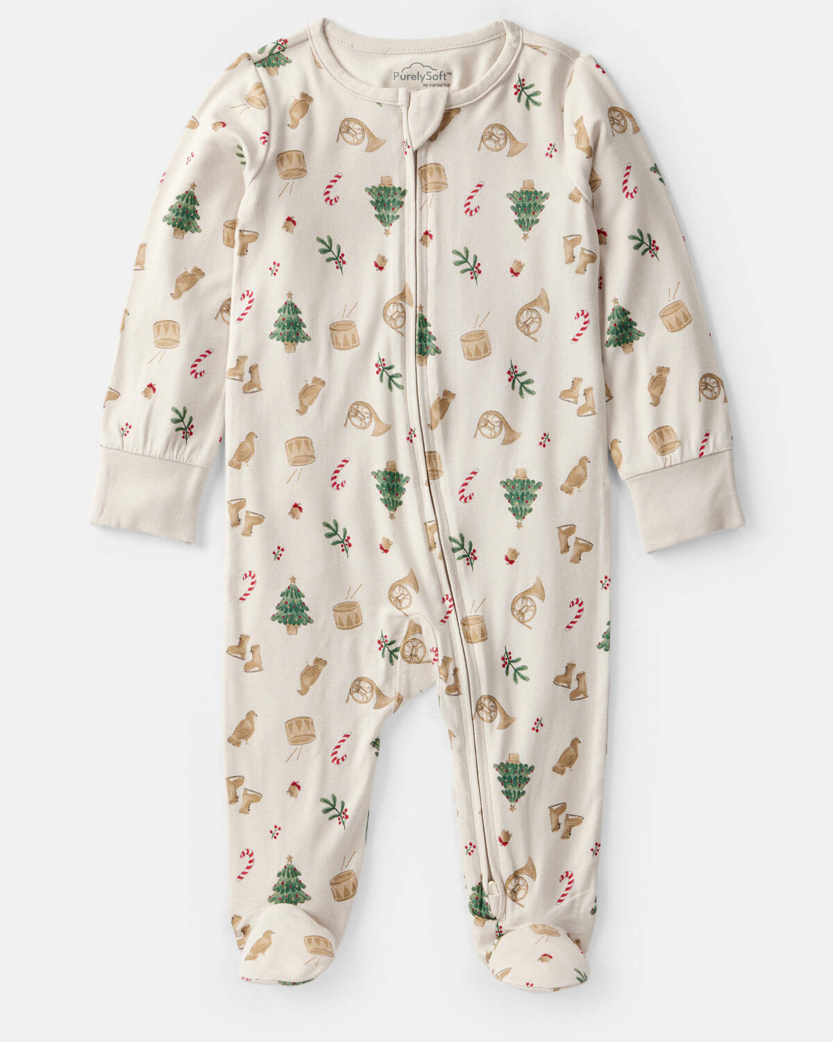 Baby Christmas Print PurelySoft Long-Sleeve Sleep & Play Pajamas ...