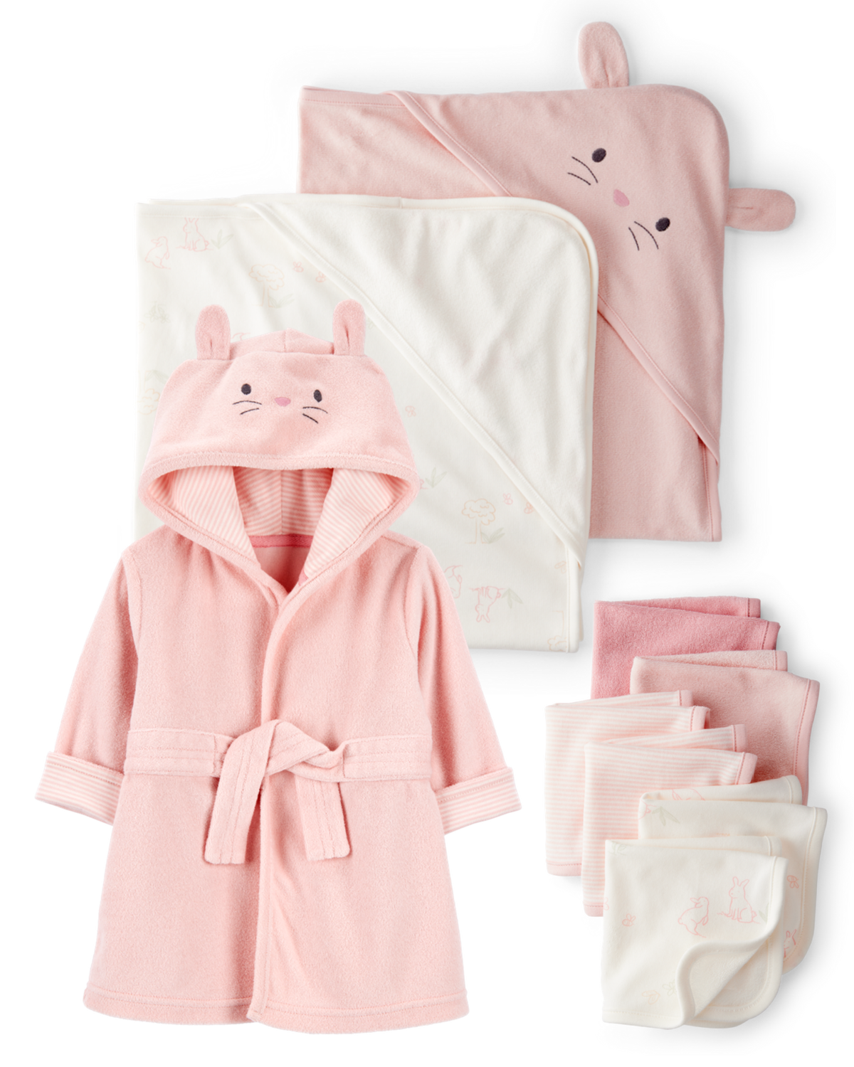Baby 9-Piece Bunny Bath Time Gift Set - Pink | Carter's