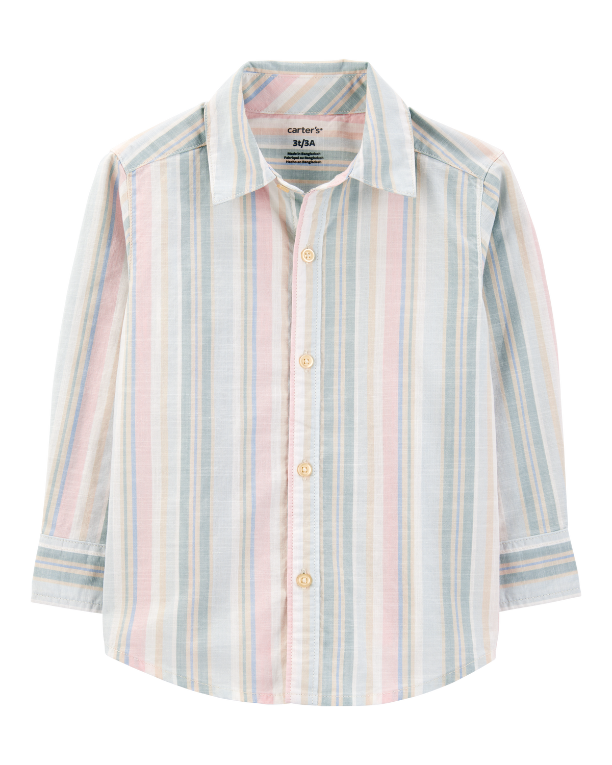 Toddler Striped Woven Long-Sleeve Button-Down Shirt - Carter's | Carter's