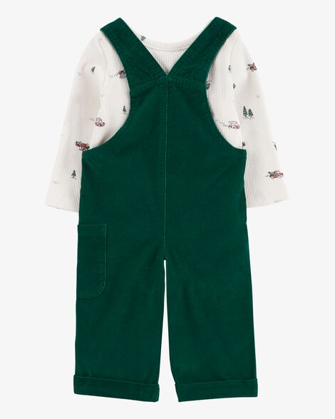 Baby 2-Piece Holiday Thermal Tee & Corduroy Overalls Set - Carter's ...