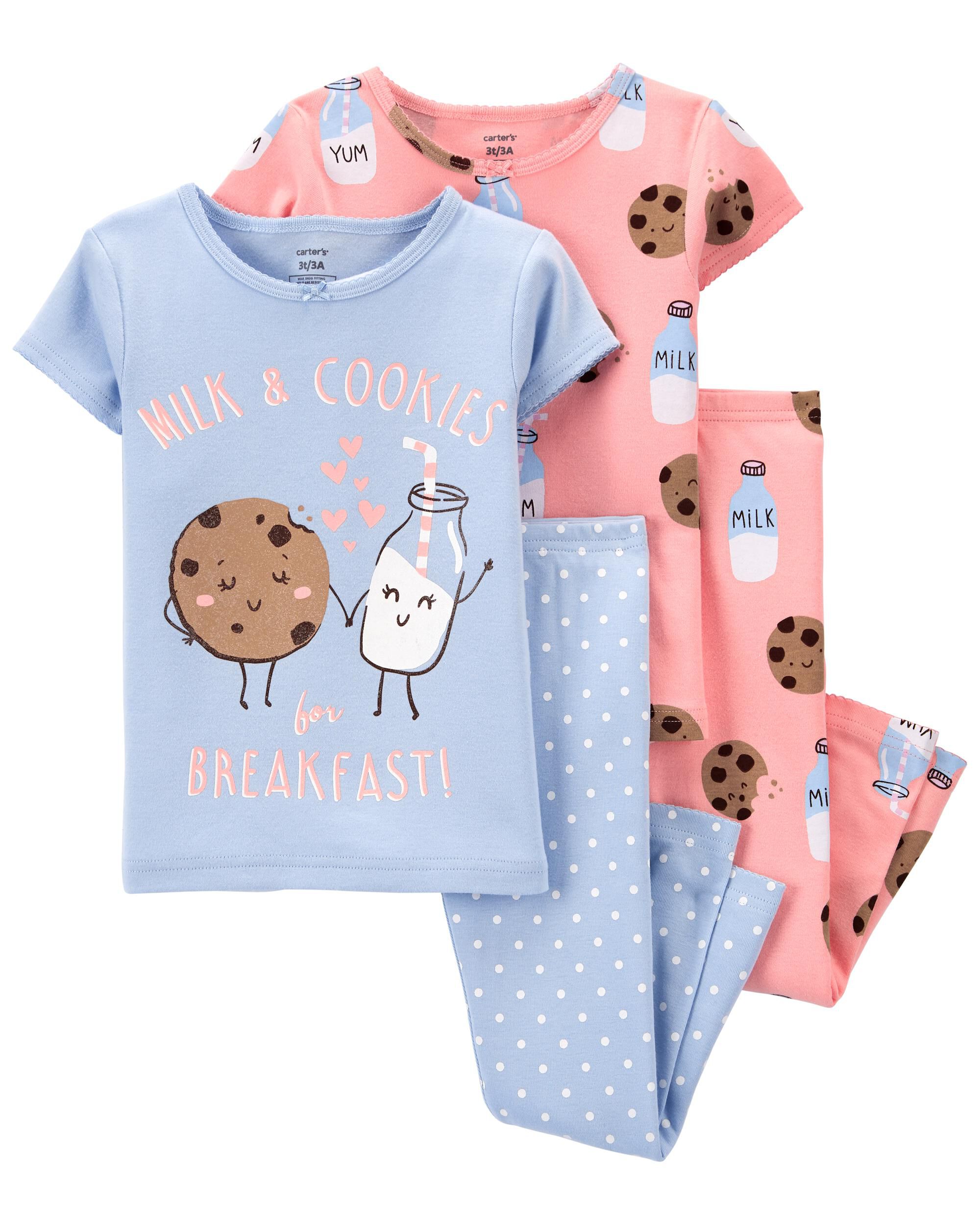 Baby 4 Piece Milk and Cookies Pajama Set Carter s Carter s