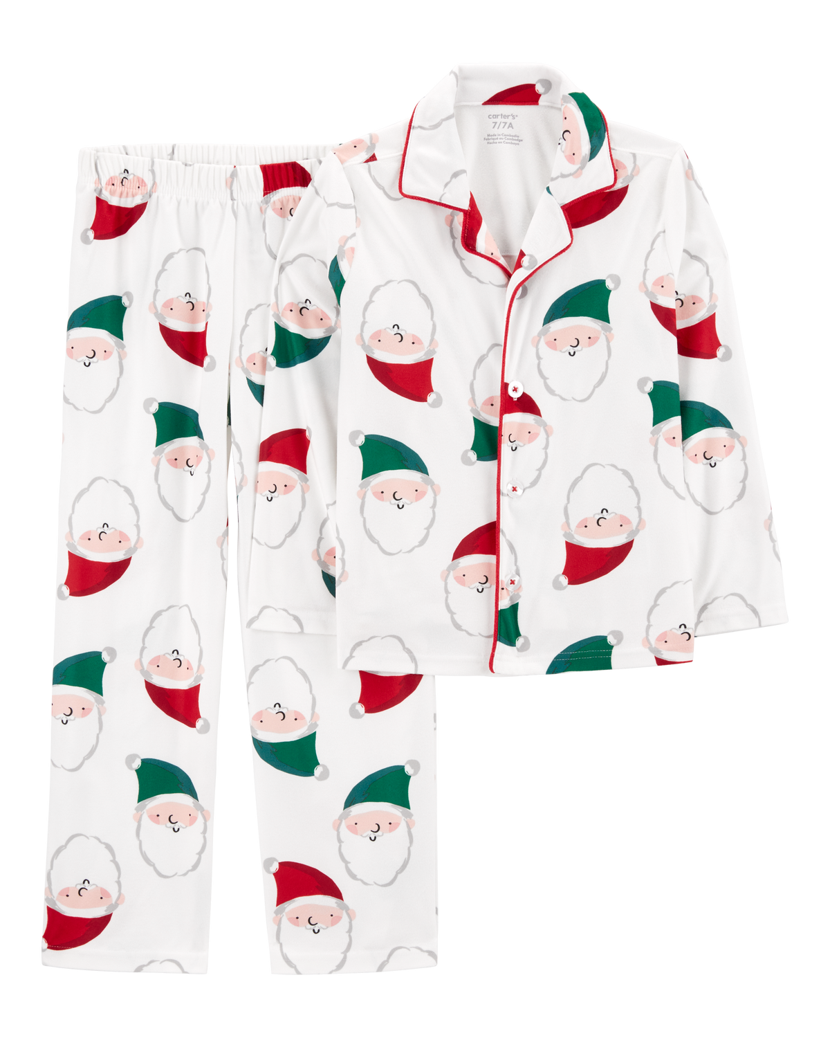 Kid 2-Piece Santa Fleece Coat Style Pajamas - Carter's | Carter's