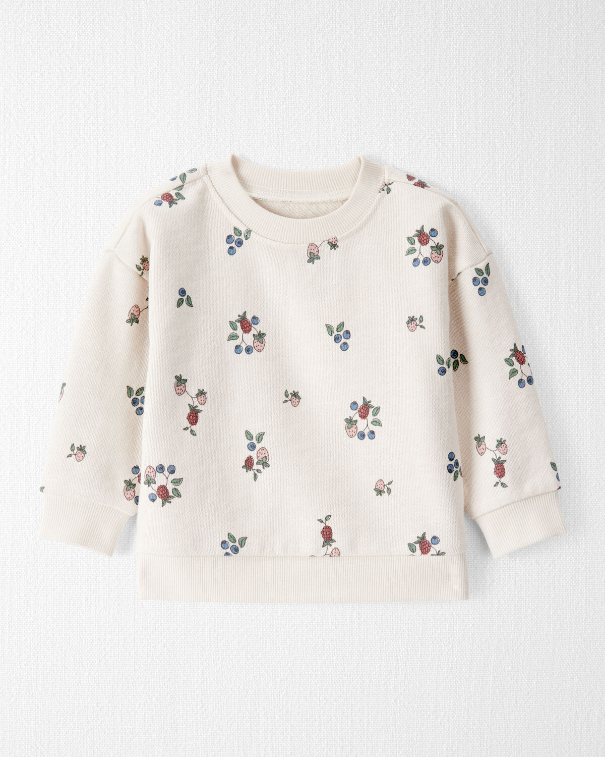 Baby Organic Cotton French Terry Sweatshirt in Berry Blossom Print ...