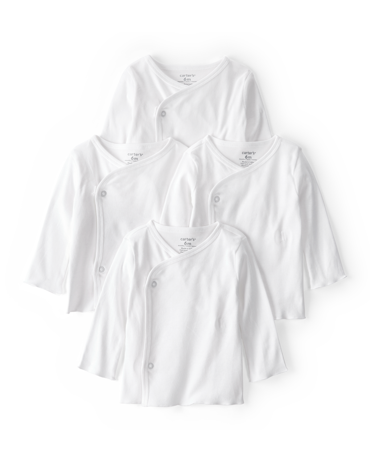 Baby 4-Pack Side-Snap Tees - White - Carter's | Carter's