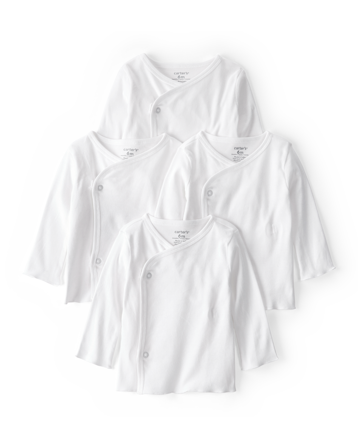 Baby 4-Pack Side-Snap Tees - White - Carter's | Carter's