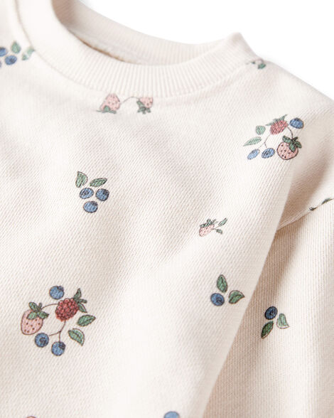 Baby Organic Cotton French Terry Sweatshirt in Berry Blossom Print ...