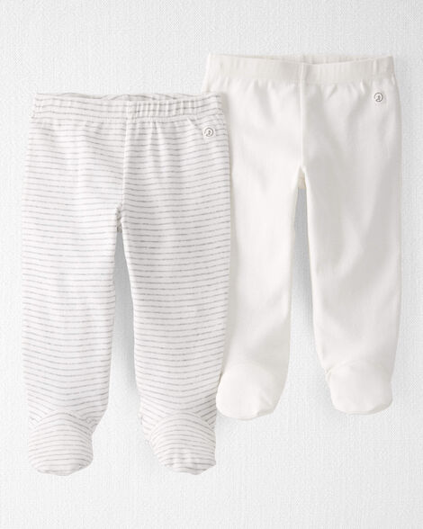 Baby 2-Pack Organic Cotton Rib Footed Pants - Little Planet | Carter's