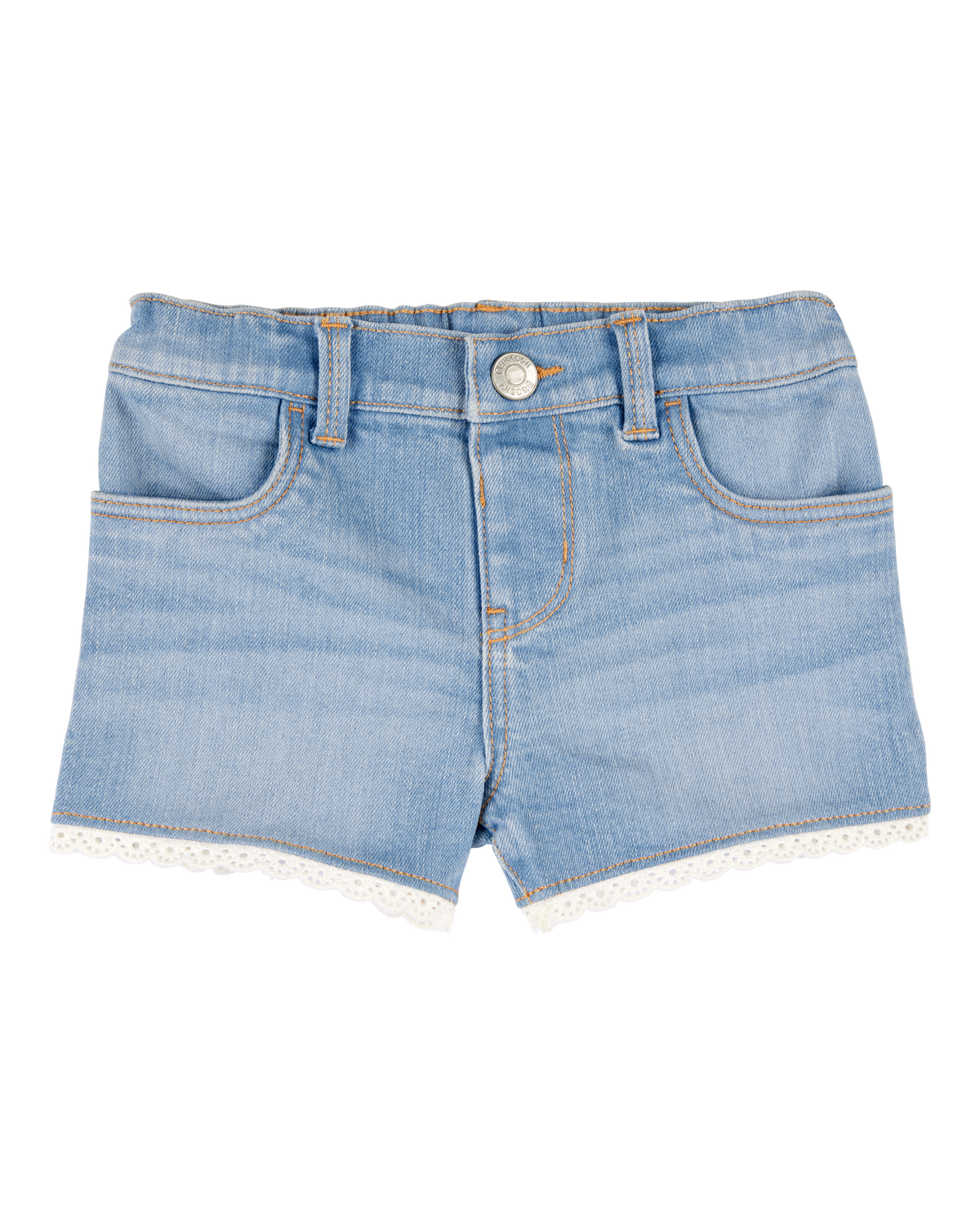 Baby Lace Hem Iconic Denim Short - Daytona Wash - OshKosh | Carter's