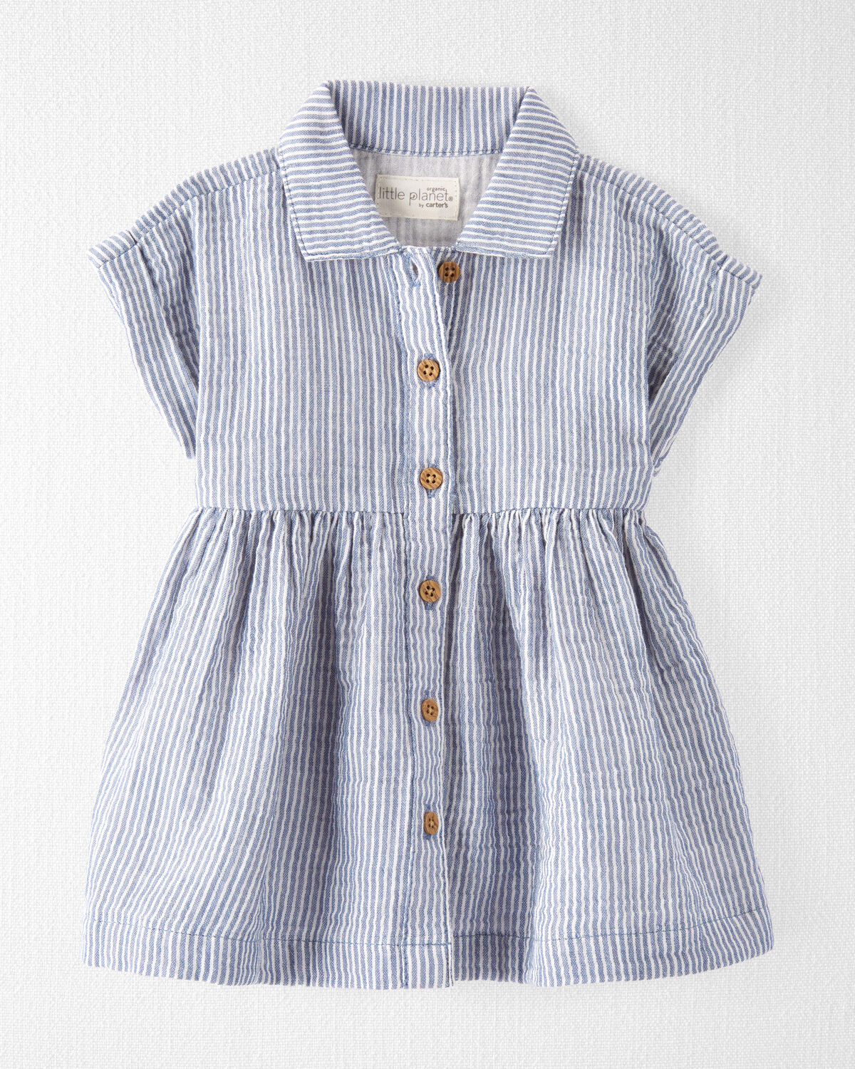 Baby Organic Cotton Striped Button-Front Dress - Little Planet | Carter's
