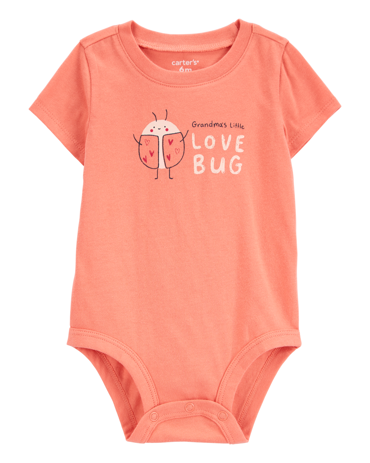Baby Grandma's Little Love Bug Short-Sleeve Bodysuit - Peach - Carter's ...