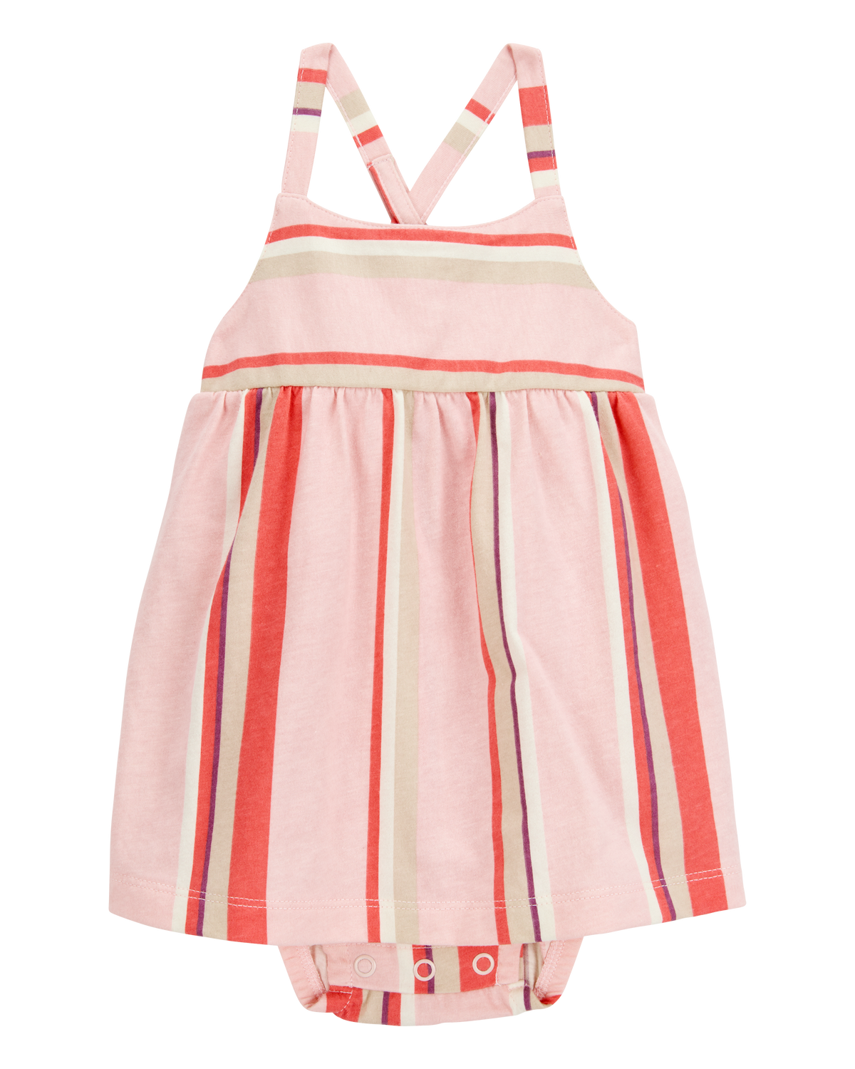 Baby Girl Striped Sleeveless Sunsuit - Pink - Carter's | Carter's