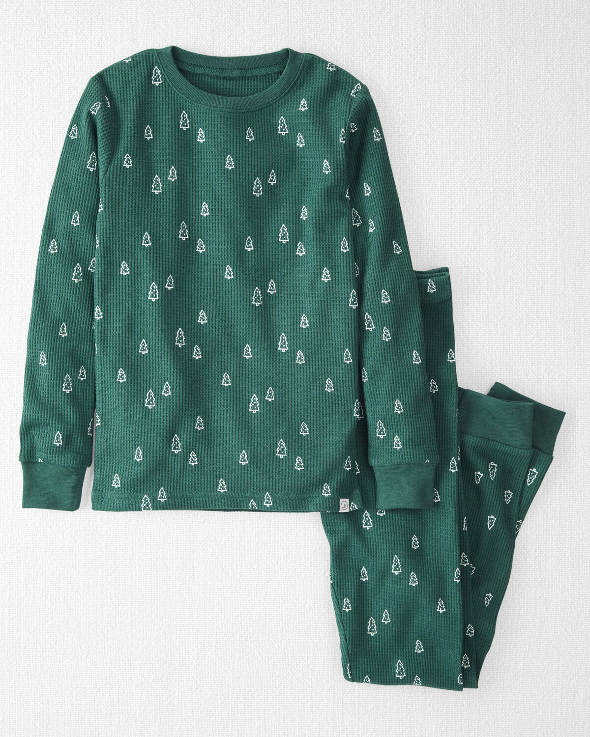 Adult Organic Cotton Waffle Knit Evergreen Trees Pajamas Set - Little ...