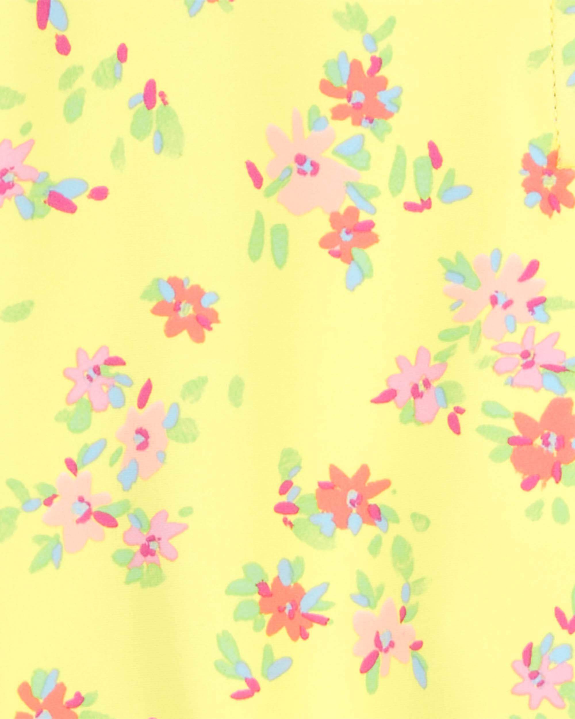 Toddler Floral Print 1-Piece Rashguard Swimsuit - OshKosh Toddler Floral Print 1-Piece Rashguard Swimsuit - OshKosh