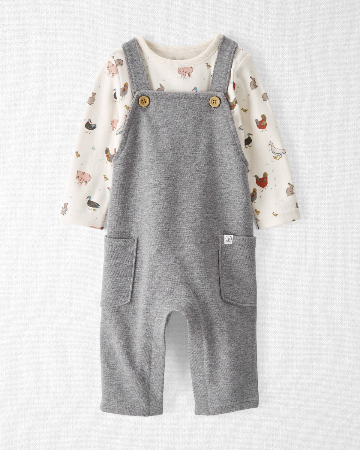 Baby Organic Cotton Overalls Set in Farm Animals - Little Planet | Carter's