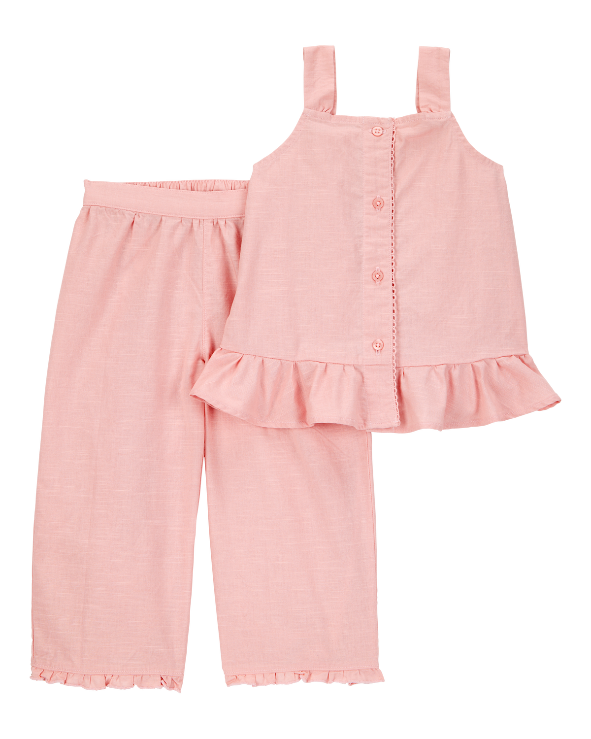 Baby 2-Piece Button-Front Tank & Pull-On Pant Set - Pink - Carter's | Carter's