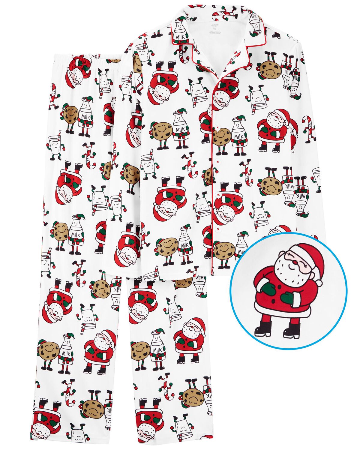 2-Piece Santa Cookies Fleece Coat-Style Pajamas - Carter's | Carter's