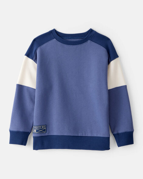 Boys Color-Block Pullover Sweatshirt - Blue - Carter's | Carter's