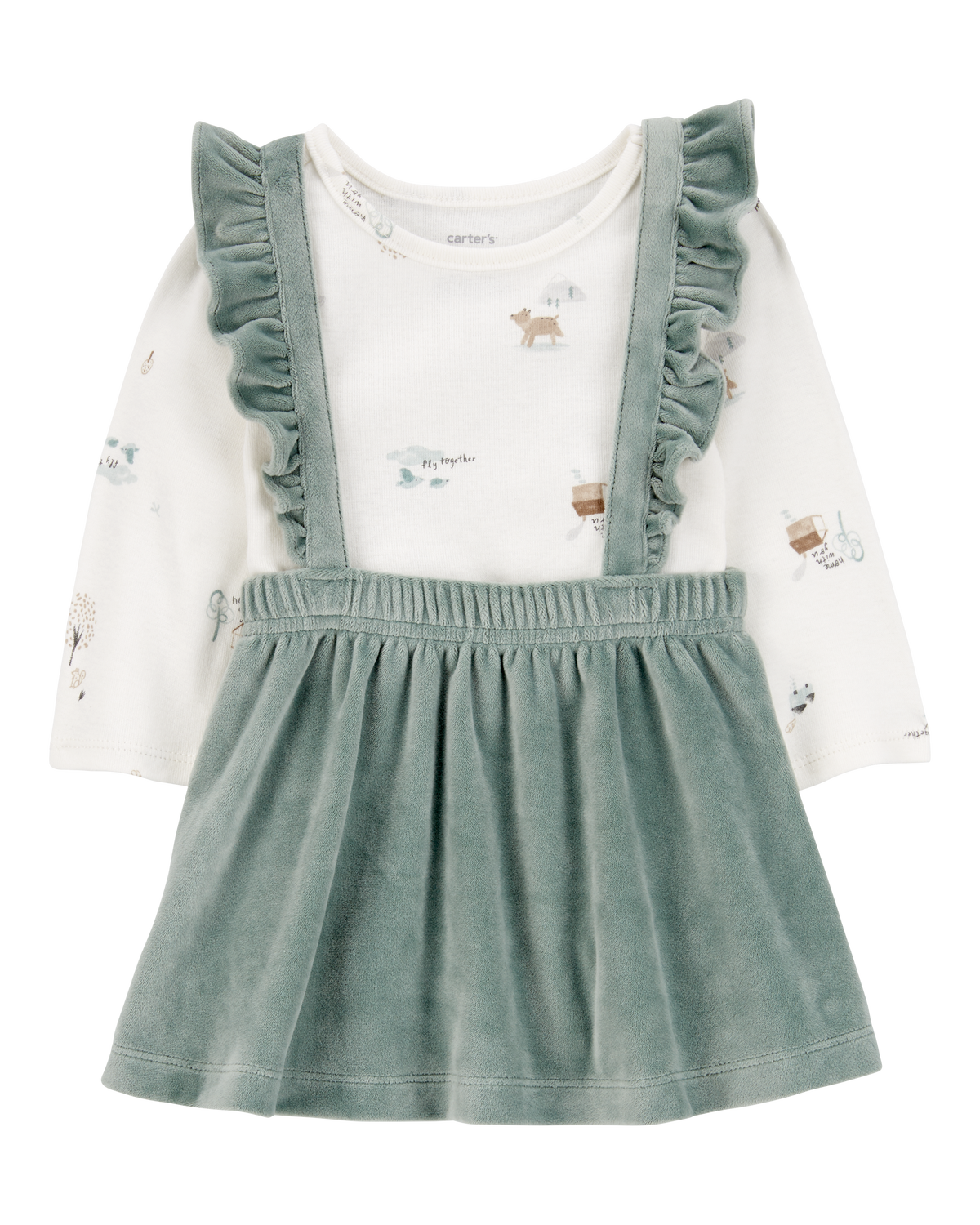 Baby 2-Piece Woodland Creatures Bodysuit & Velboa Jumper Set Baby 2-Piece Woodland Creatures Bodysuit & Velboa Jumper Set
