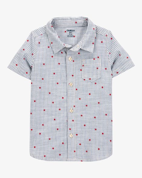 Toddler Striped Star Print Button-Front Shirt - OshKosh | Carter's