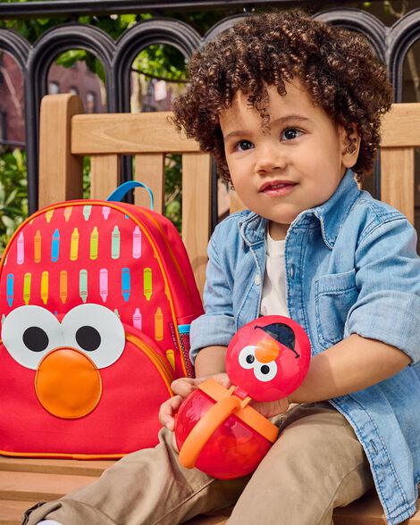 Sesame Street Little Kid Backpack Straw Bottle & Snack Cup Set - Elmo ...