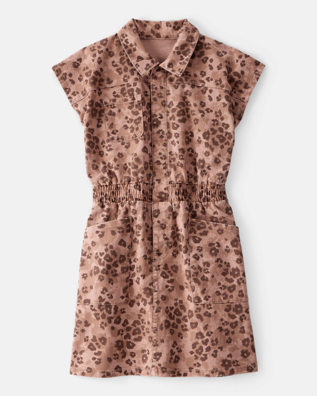 Girls Leopard Print Short-Sleeve Dress - Brown - OshKosh B'gosh | Carter's
