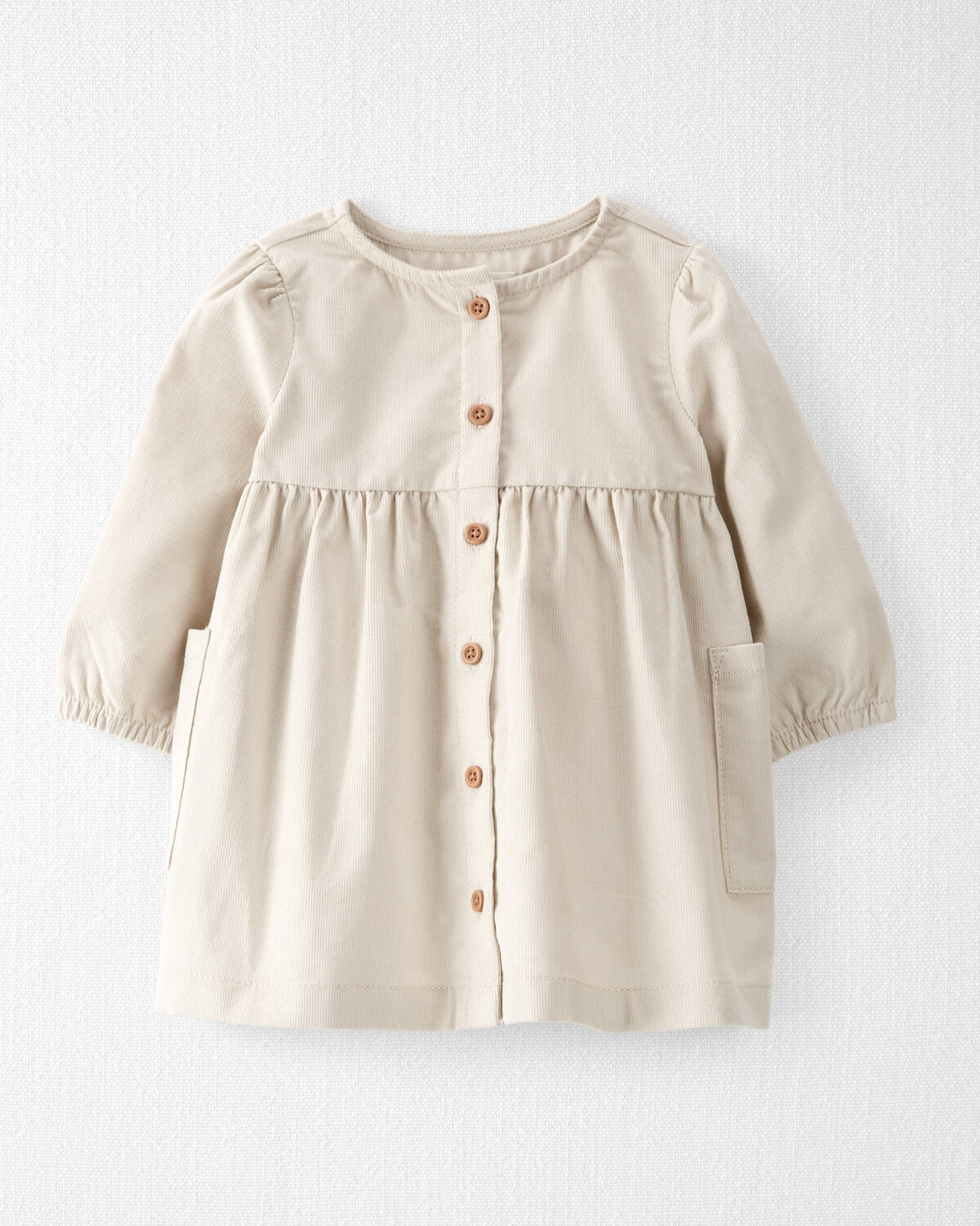 Baby Organic Cotton Corduroy Pocket Dress in Toasted Wheat - Little ...