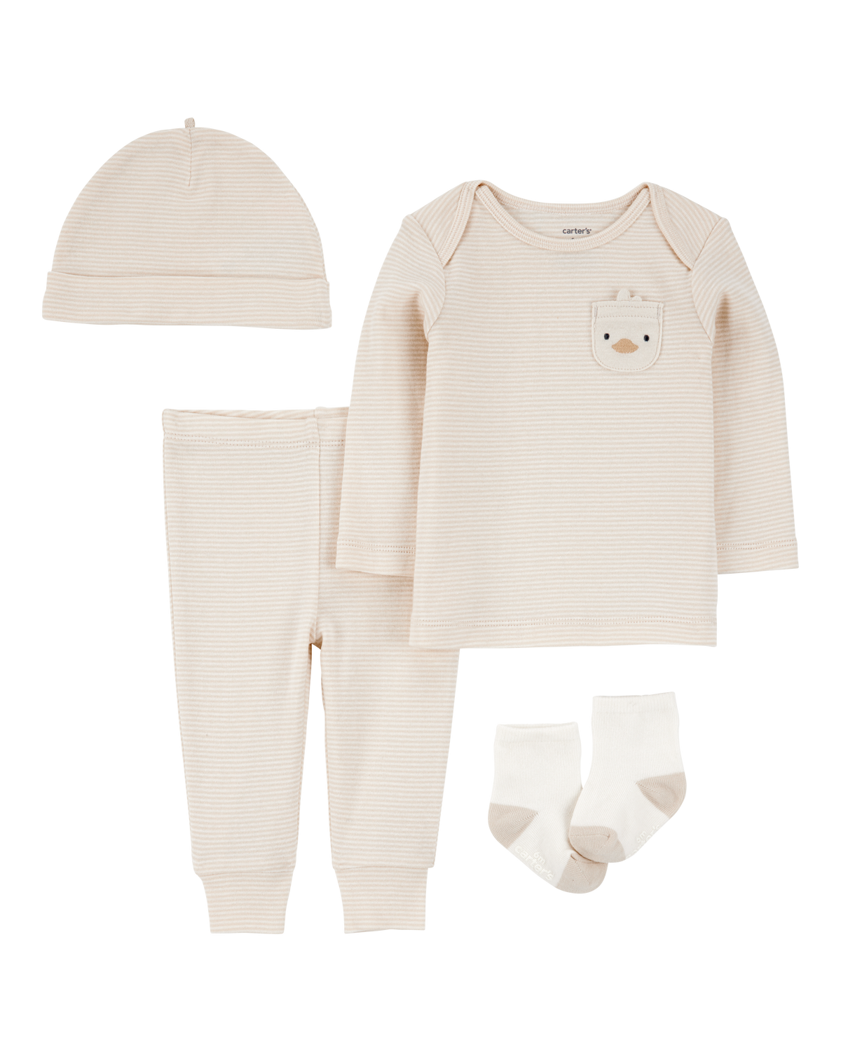 Baby 4-Piece Striped Duck Outfit Set - Brown - Carter's | Carter's