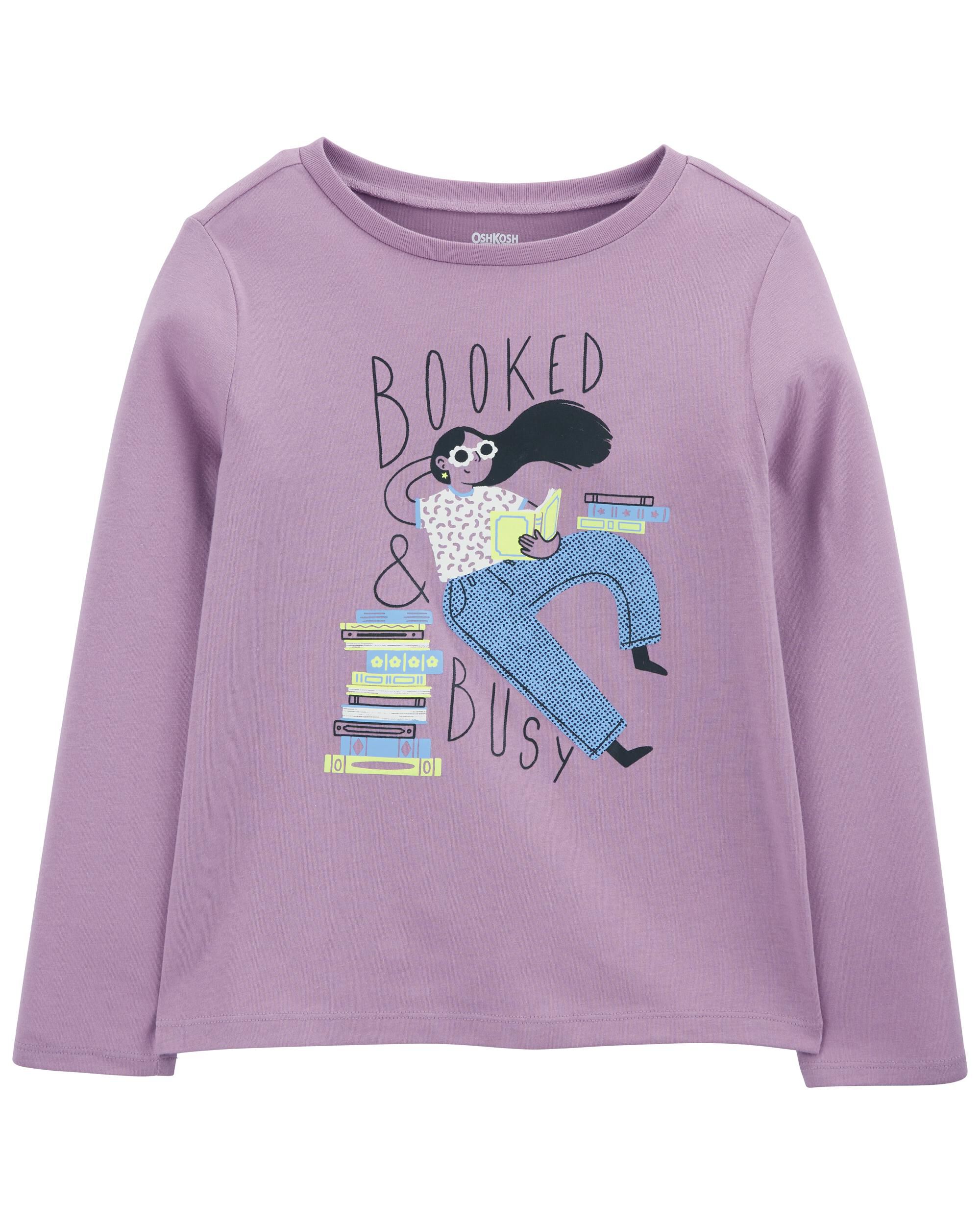 Kid Booked & Busy Long-Sleeve Graphic Tee - Purple - OshKosh Kid Booked & Busy Long-Sleeve Graphic Tee - Purple - OshKosh