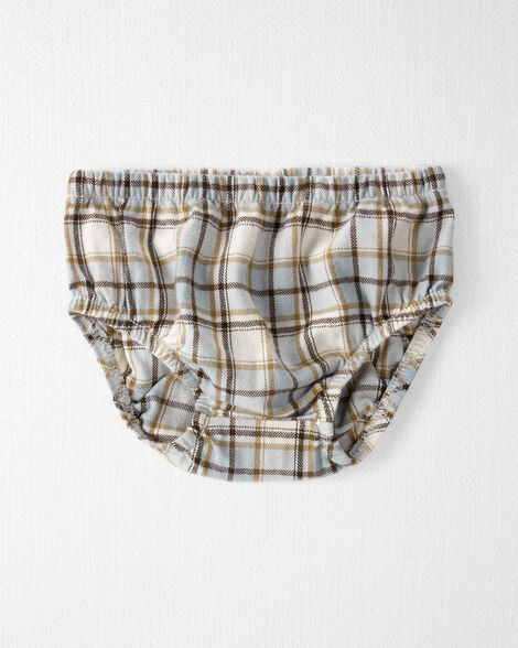 Baby Organic Cotton Herringbone Button-Front Dress in Plaid - Little ...