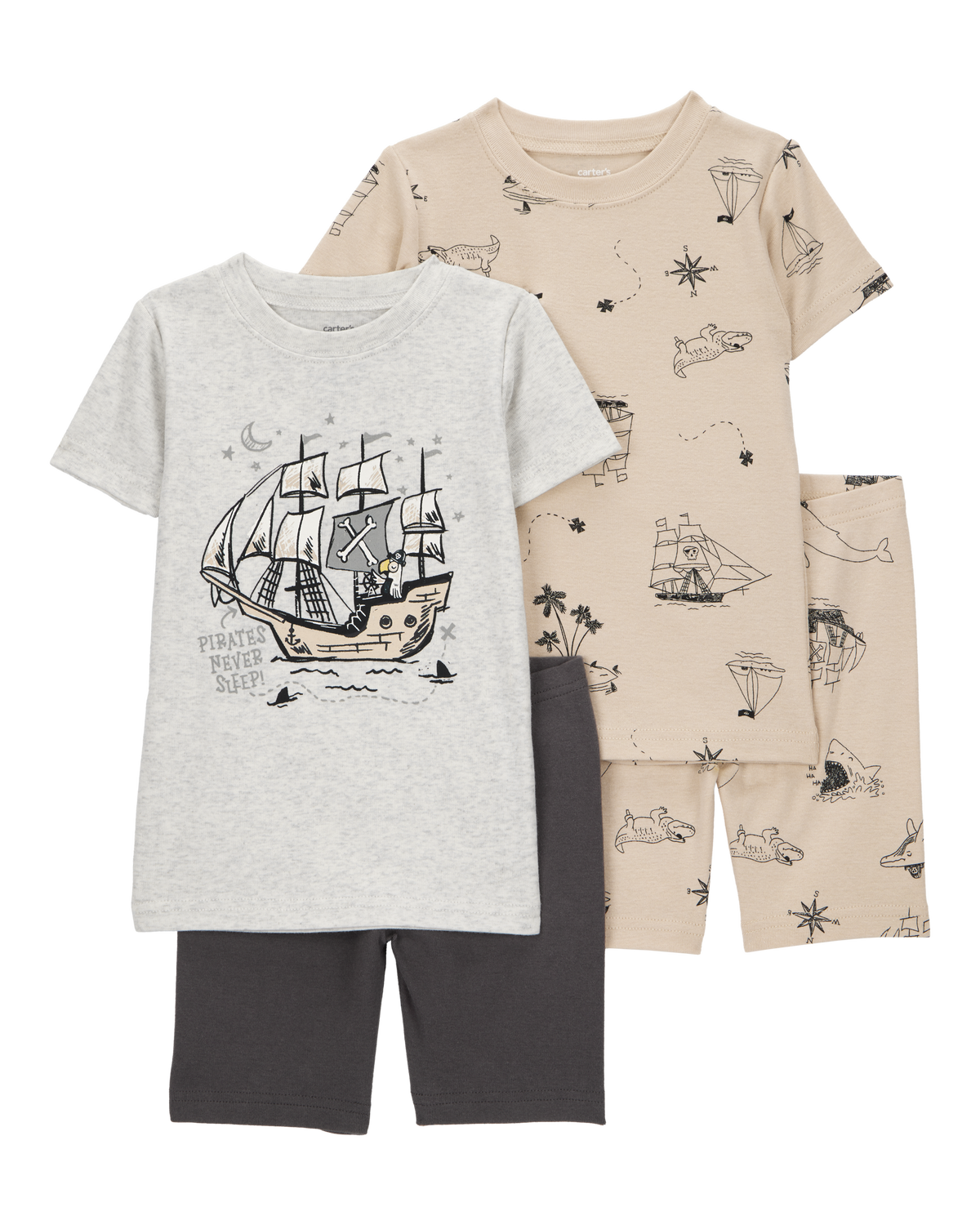 Toddler Pirate Print Snug Fit 4-Piece Pajamas - Carter's | Carter's