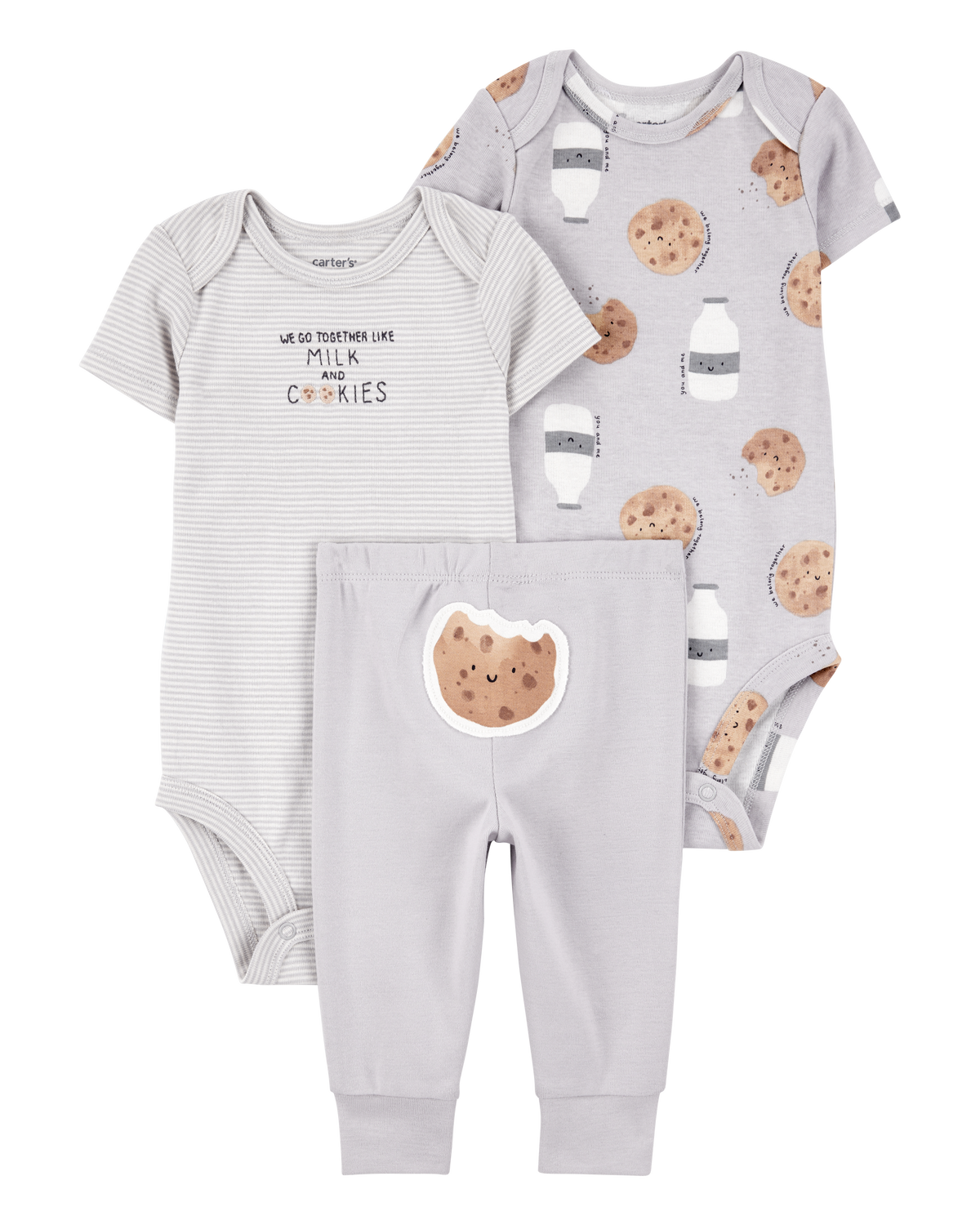 Baby 3-Piece Milk & Cookies Little Character Set® - Grey - Carter's ...
