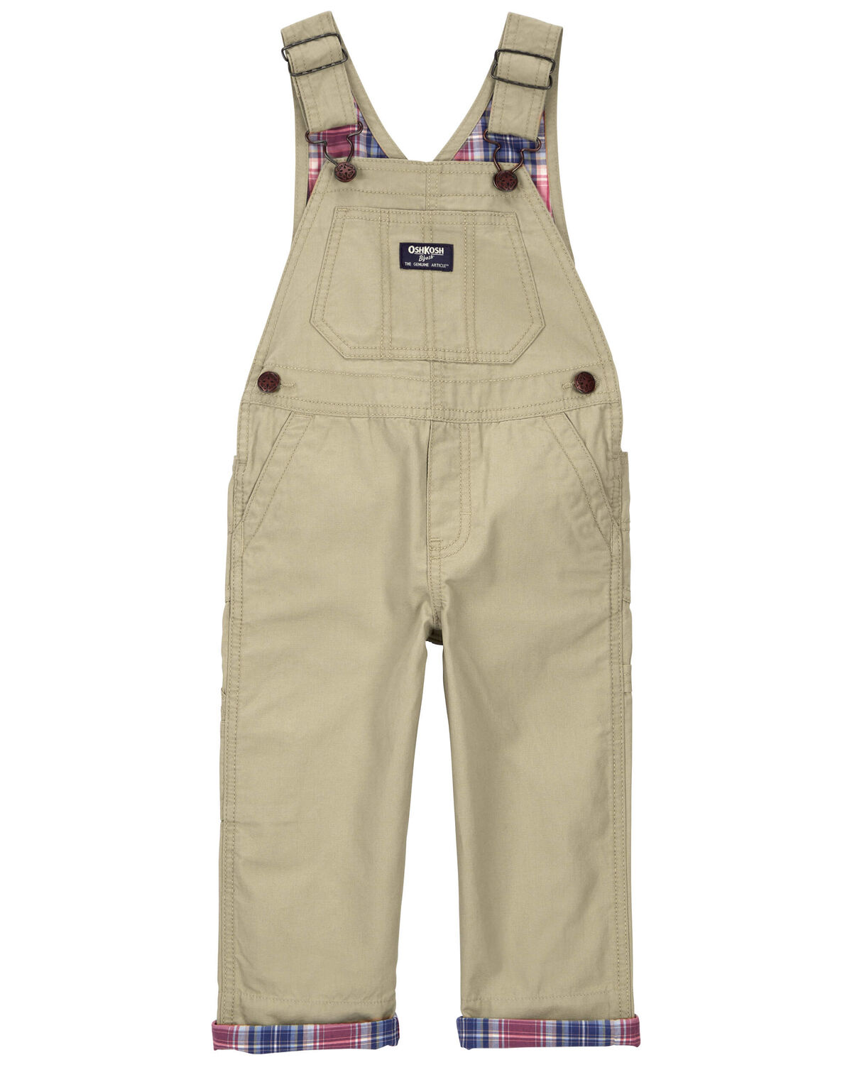Toddler Classic Plaid-Lined Canvas Overalls - OshKosh B'gosh | Carter's