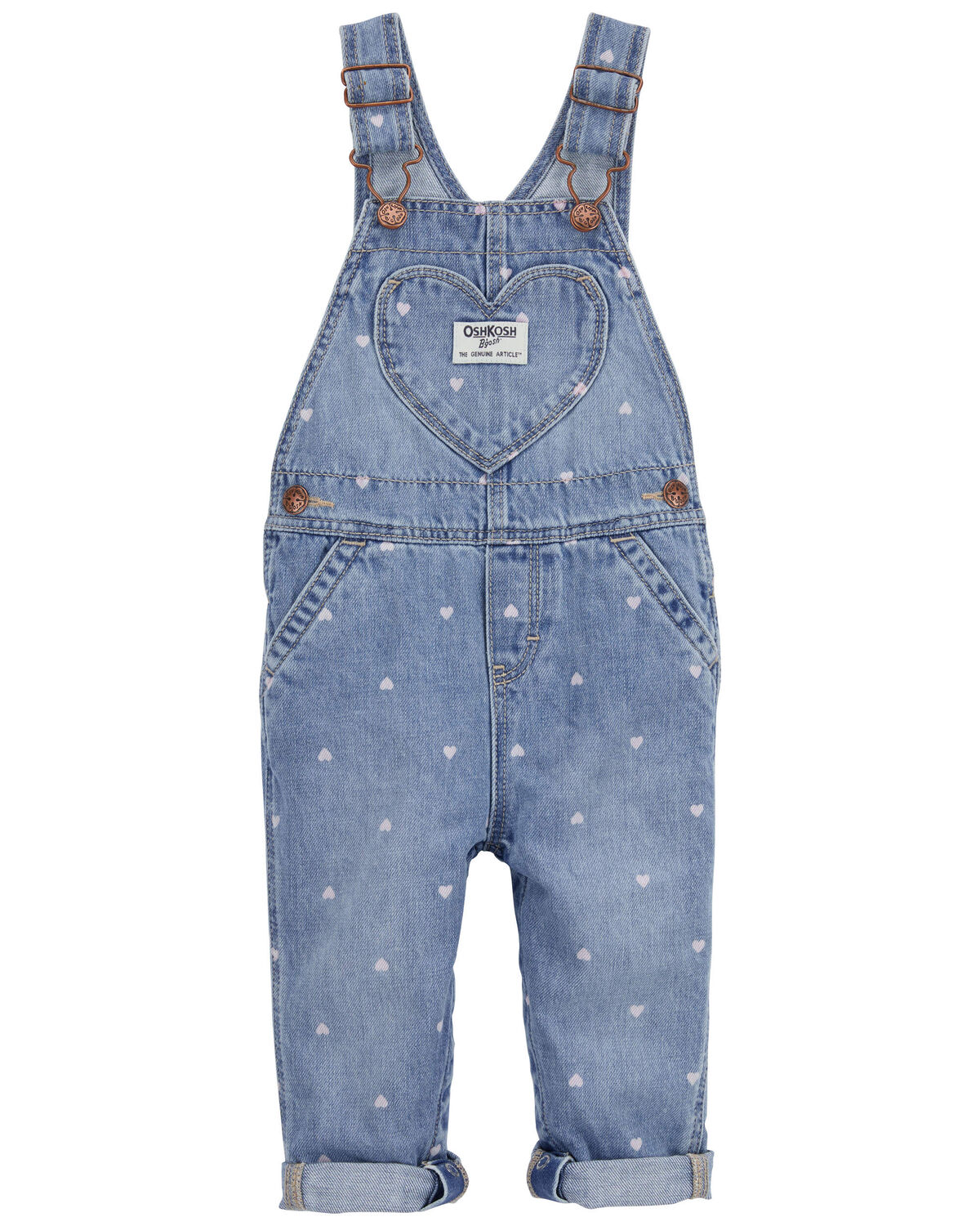 Baby Heart Print Denim Overalls - OshKosh | Carter's