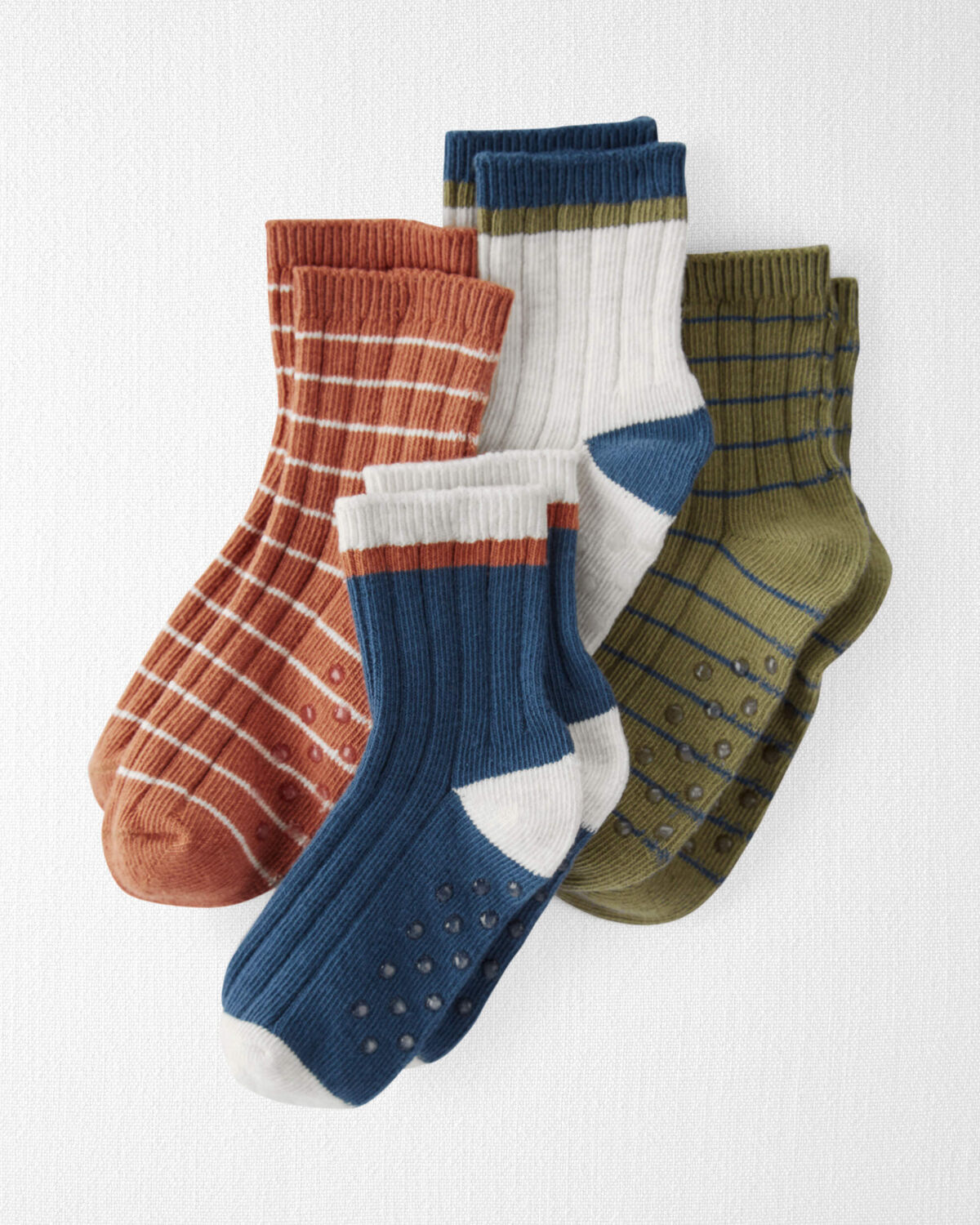 Toddler 4-Pack Slip Resistant Socks in Stripes - Little Planet | Carter's
