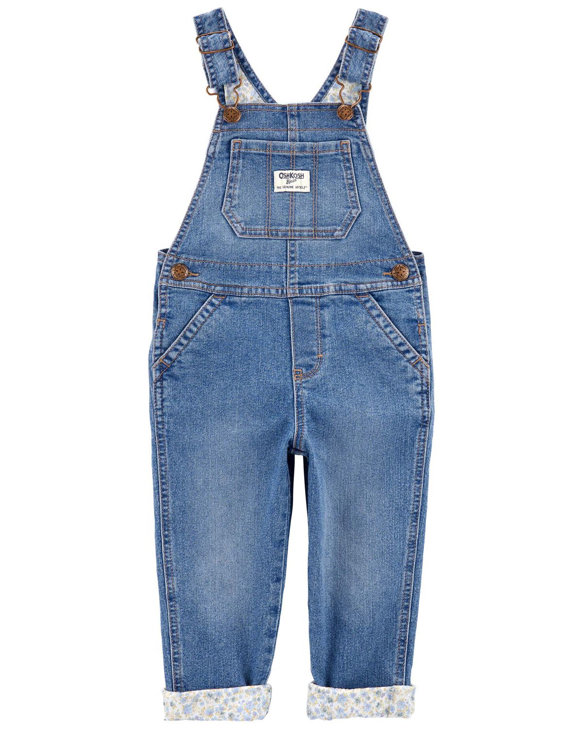 Toddler Floral Lined Stretch Denim Overalls - OshKosh | Carter's