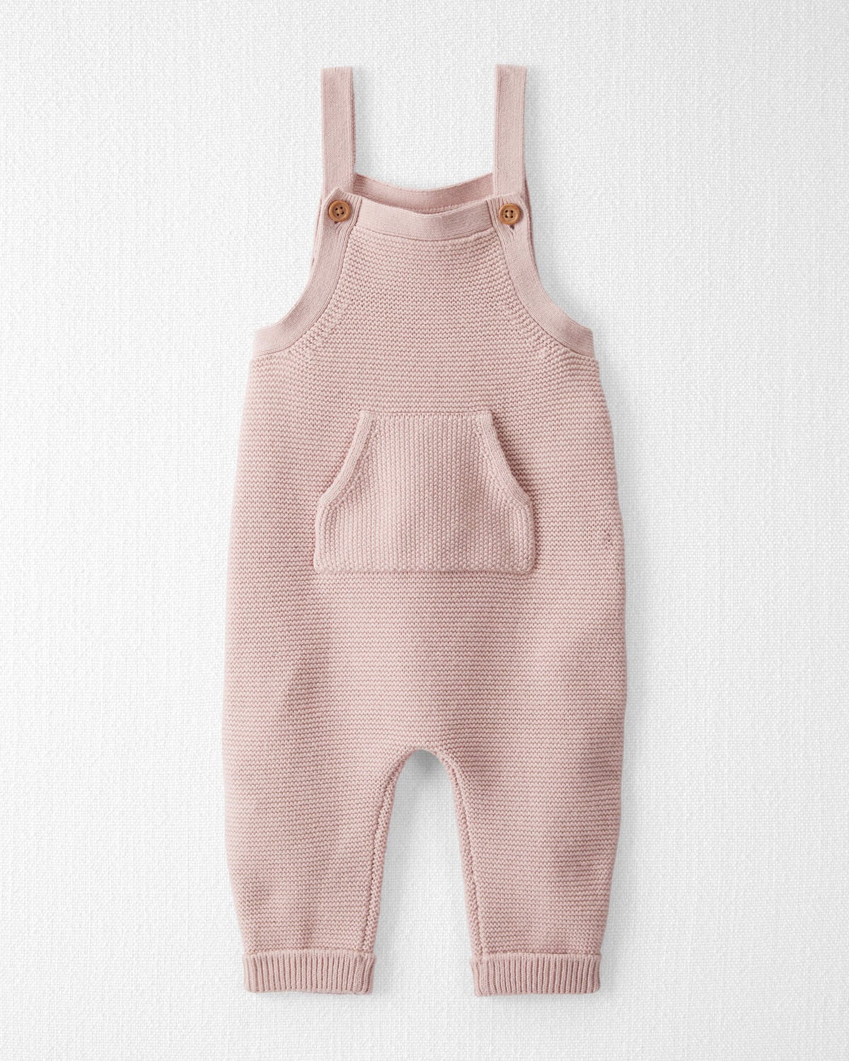 Baby Organic Cotton Sweater Knit Overalls in Perfect Pink - Little ...