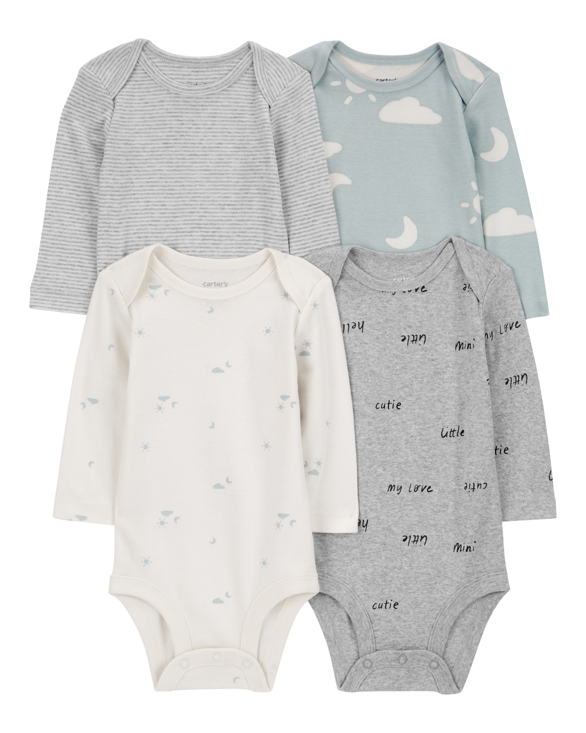 Baby 4-Pack Long-Sleeve Cloud Bodysuits - Carter's | Carter's