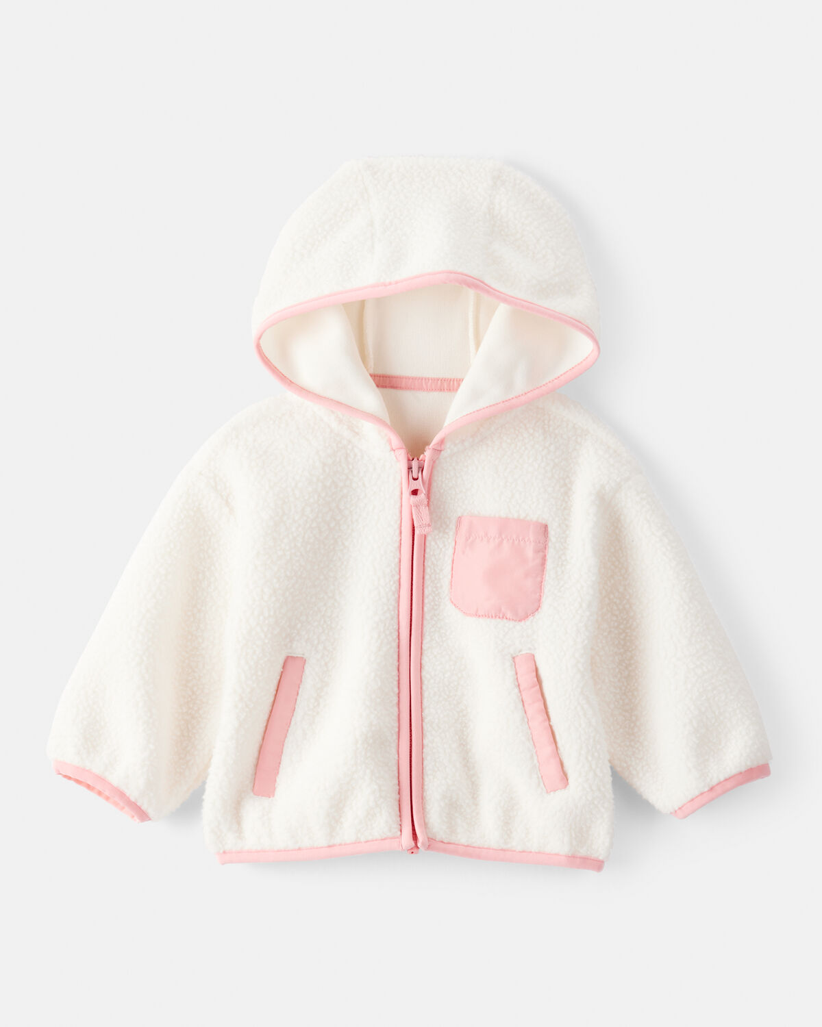 Baby Girl Sherpa Zip-Up Jacket - Ivory - Carter's | Carter's