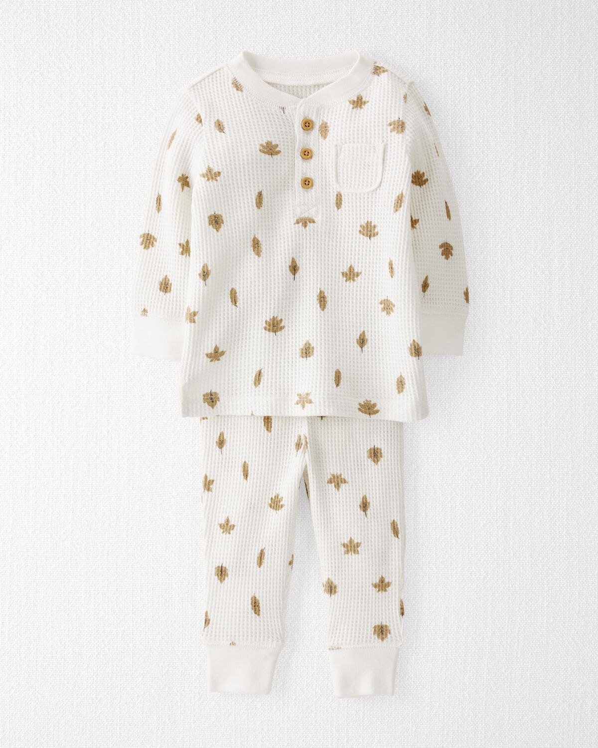 Baby Leaf Print Waffle Knit Play Set Made with Organic Cotton - Little ...