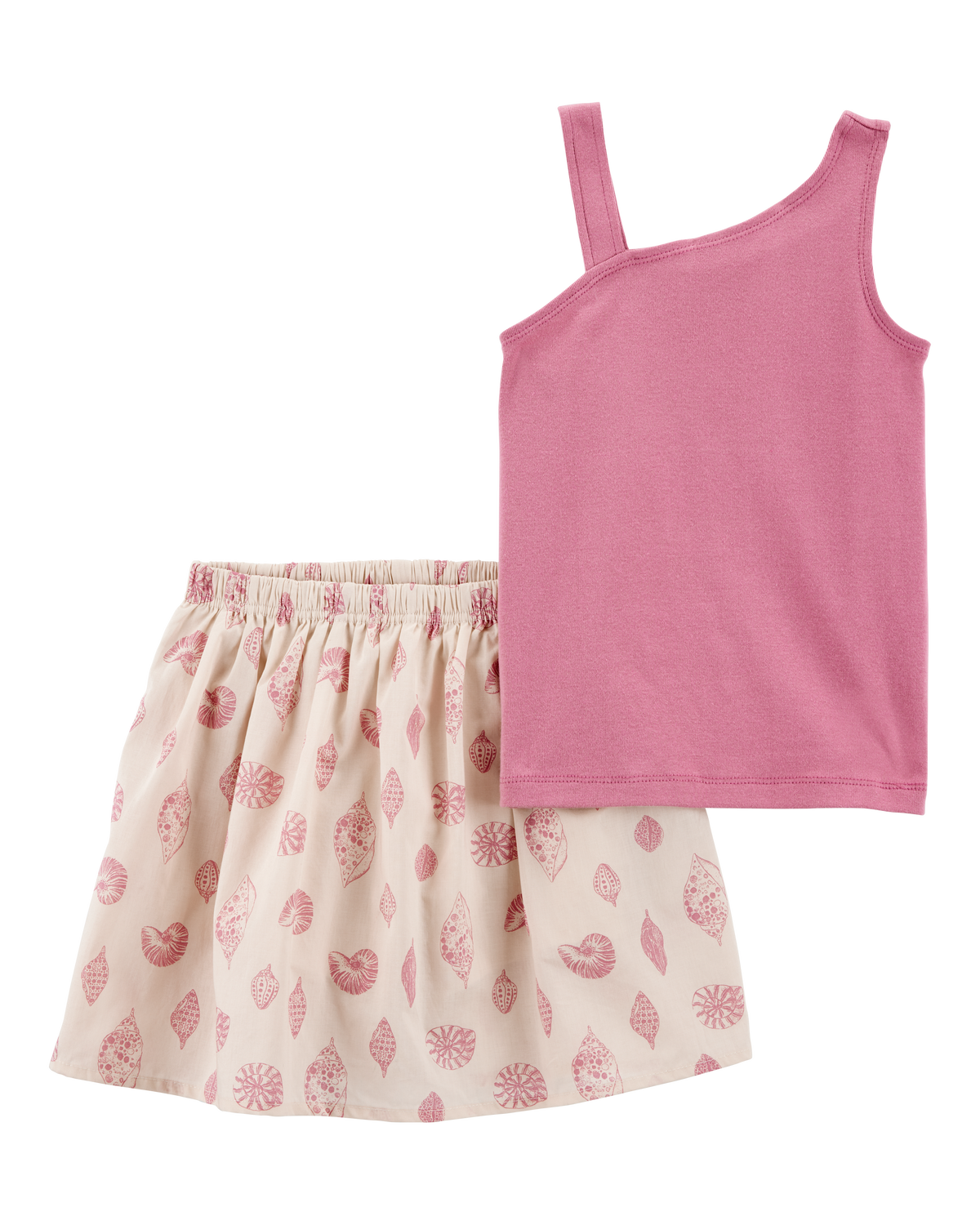 Kid 2-Piece Sleeveless Tank & Seashell Skort Set - Purple/Grey - Carter ...