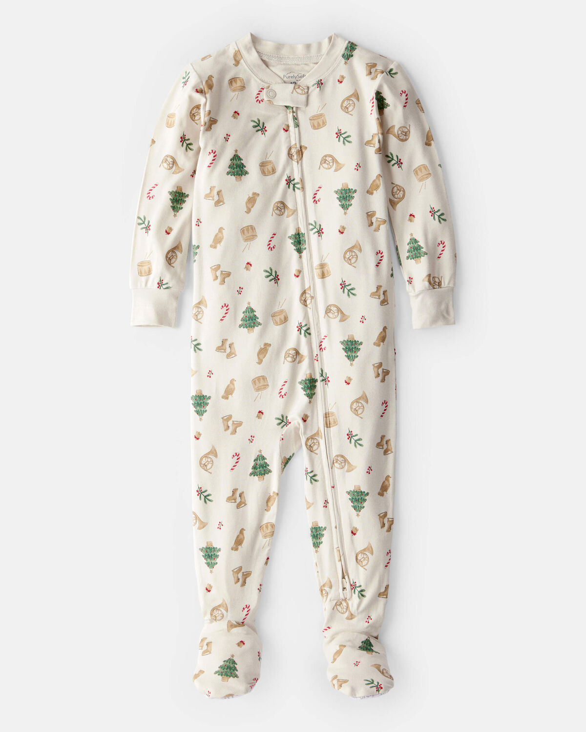 Baby Festive Holiday PurelySoft Long-Sleeve Snug Fit 1-Piece Pajamas ...