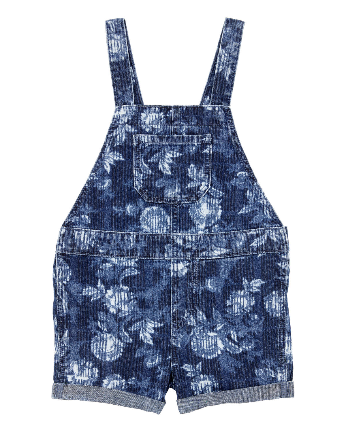 Baby Iconic Denim Floral Shortalls - Blue - OshKosh B'gosh | Carter's