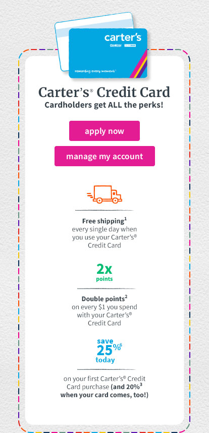 Private Label Credit Card offer | Carter's | Free Shipping
